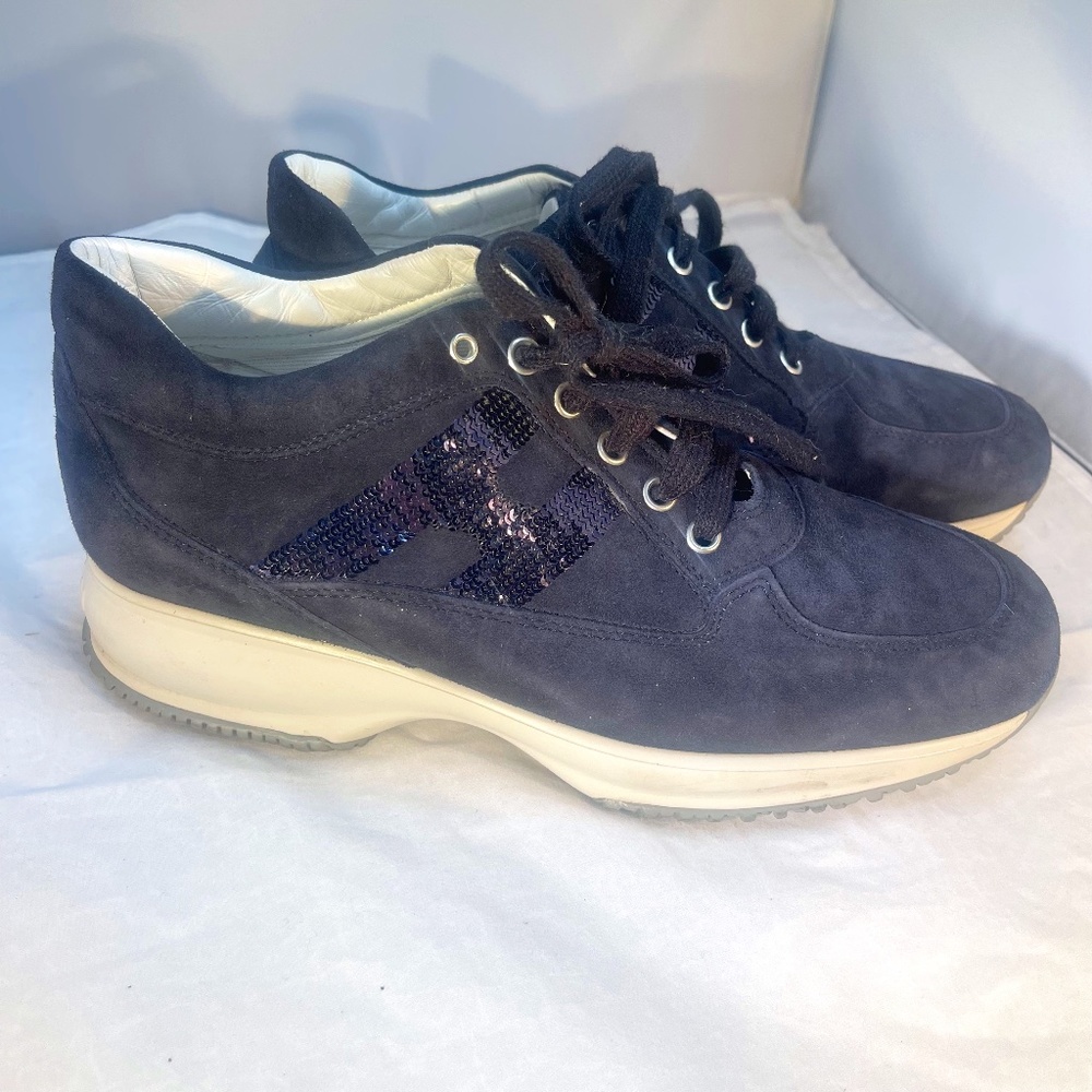 Hogan Interactive Blue Suede Sneaker Size 39 - Gem